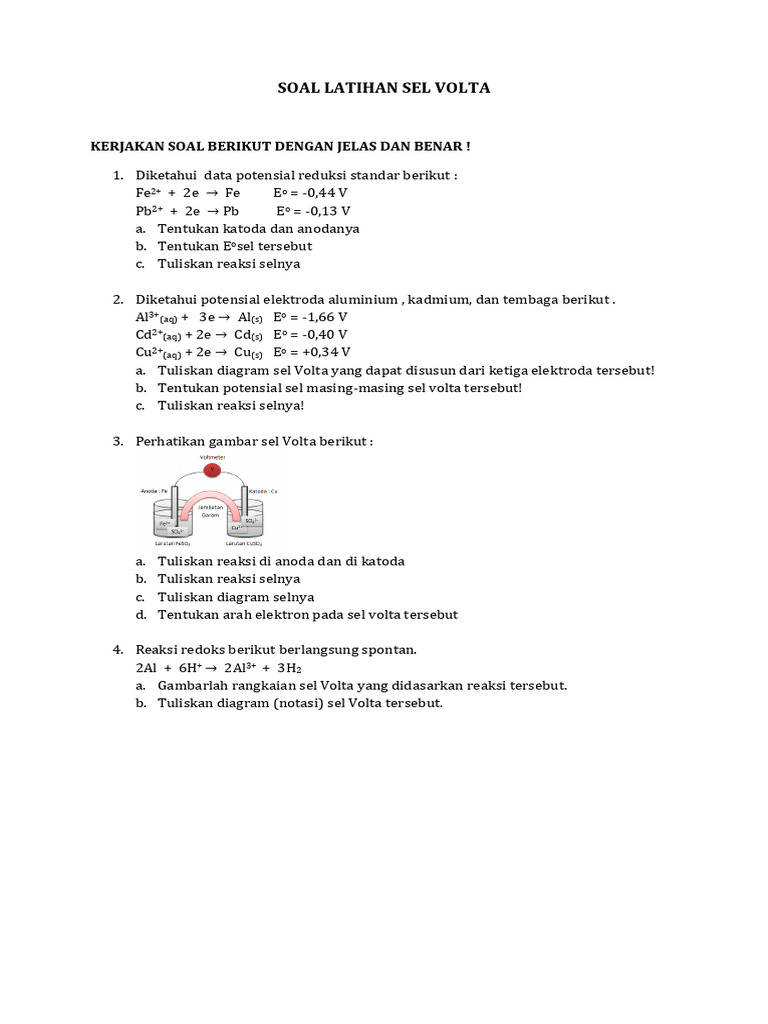 Soal Latihan Sel Volta | PDF