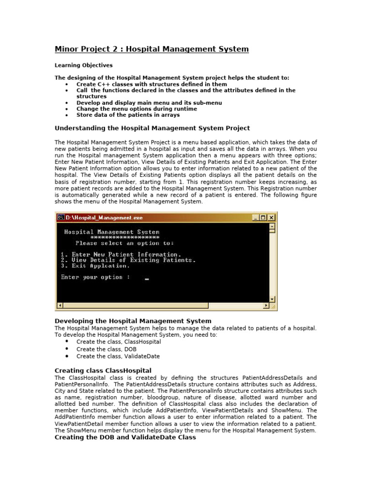 Hospital Management System Project | PDF | Method (Computer Programming ... Hospital Management System Project | PDF | Method (Computer Programming ...