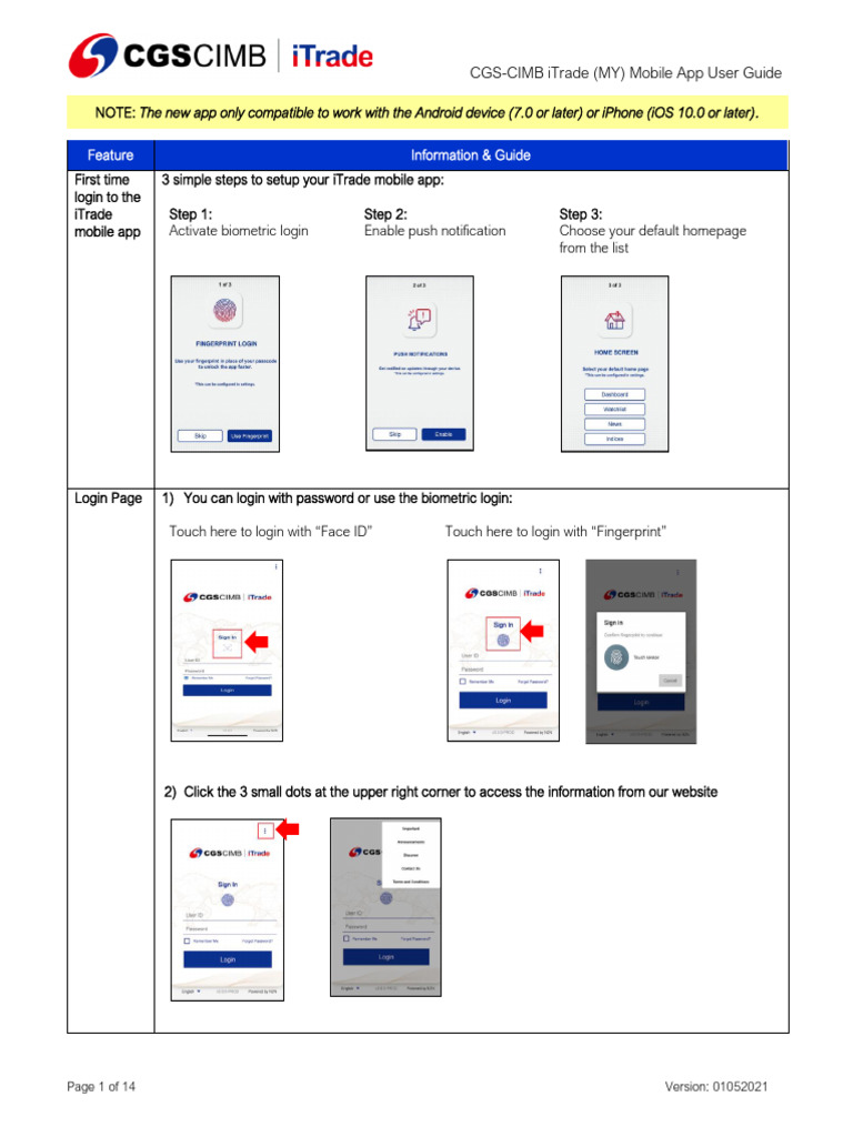 User Guide - Itrade (MY) Mobile App (v3) | PDF