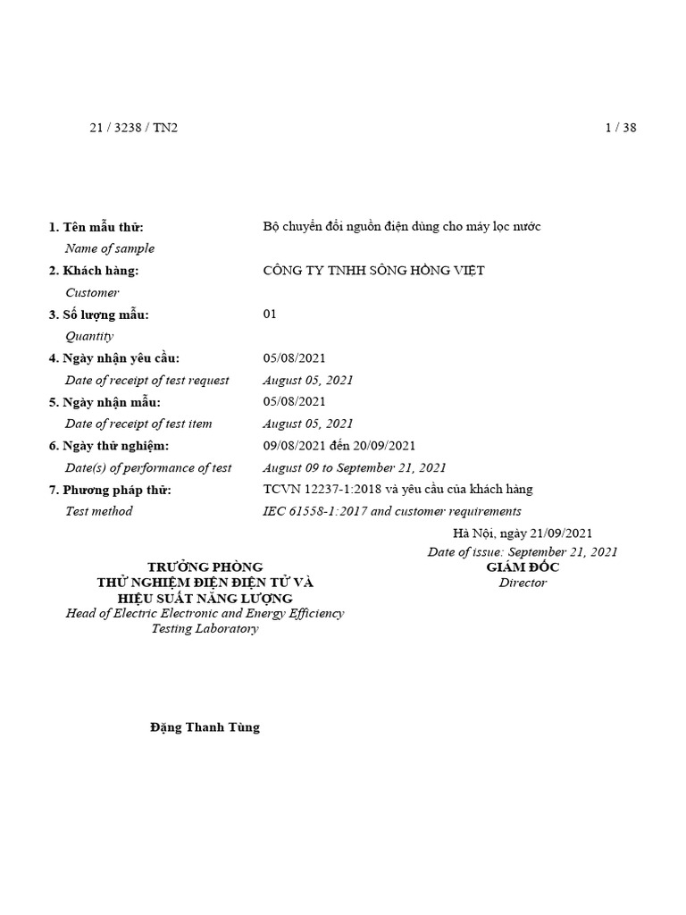 21.3238 - MBA Sanaky (Iec61558-1, Iec 61558-2-6) | PDF