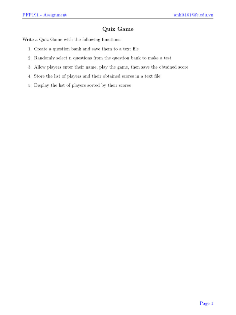 Pfp191 Assignment | PDF