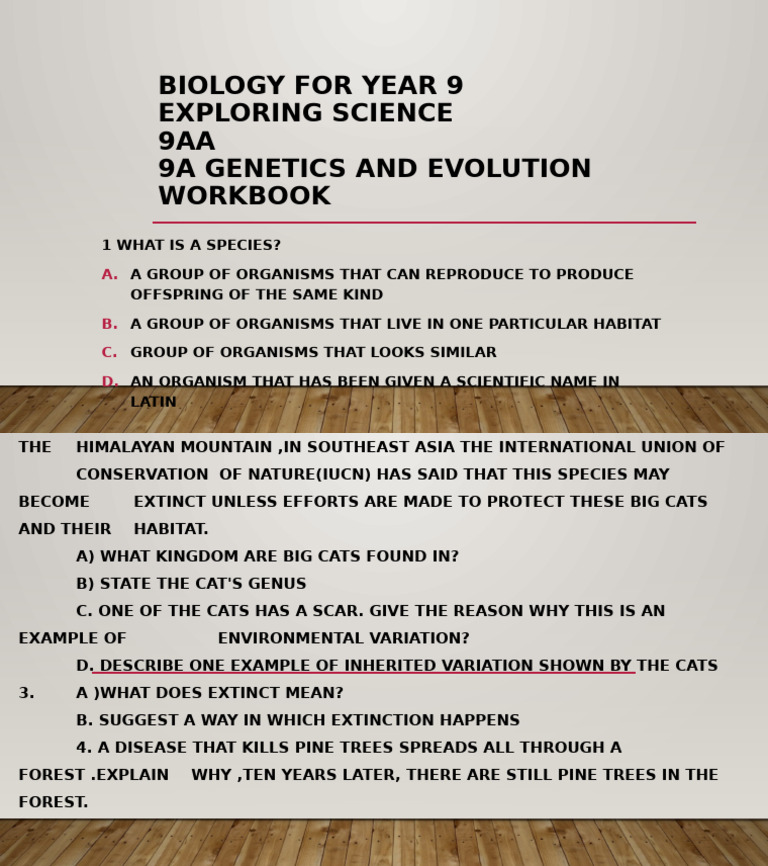 Pearson G9 Bio Workbook Lesson 1 | PDF