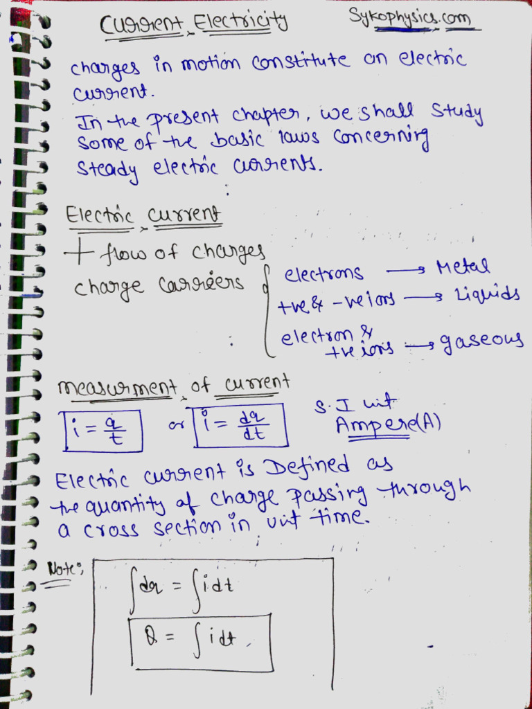 Current Electricity Notes Class 12 | PDF