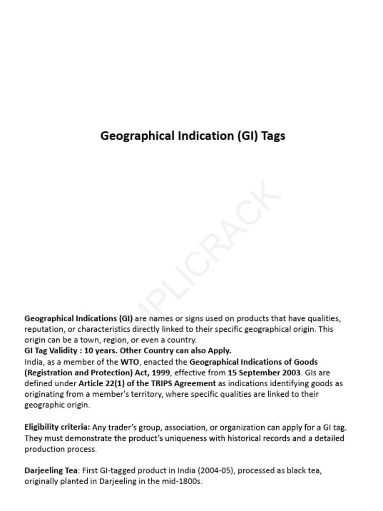 GI TAG Notes | PDF