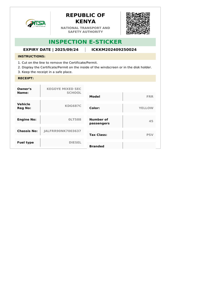 Inspection E-Sticker | PDF