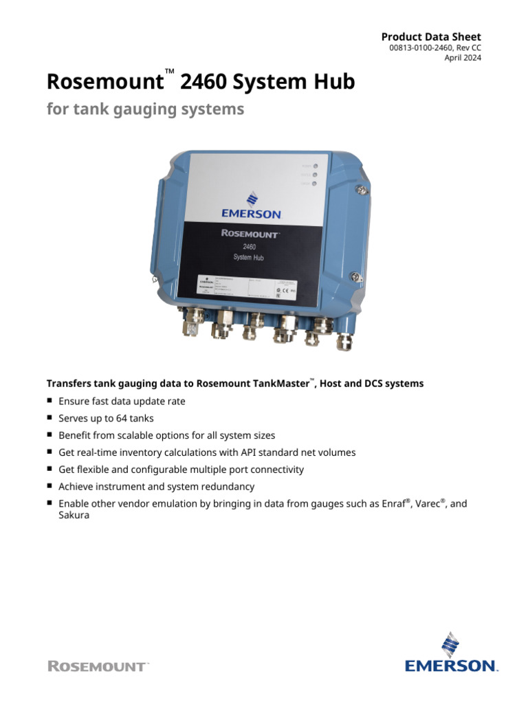 Product Data Sheet Rosemount 2460 System Hub en 104538 | PDF