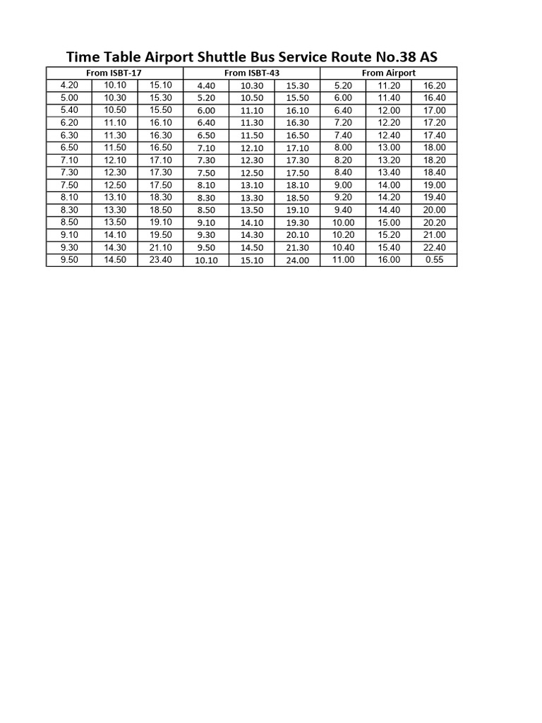 Airport Shuttle Bus Service 2024 | PDF