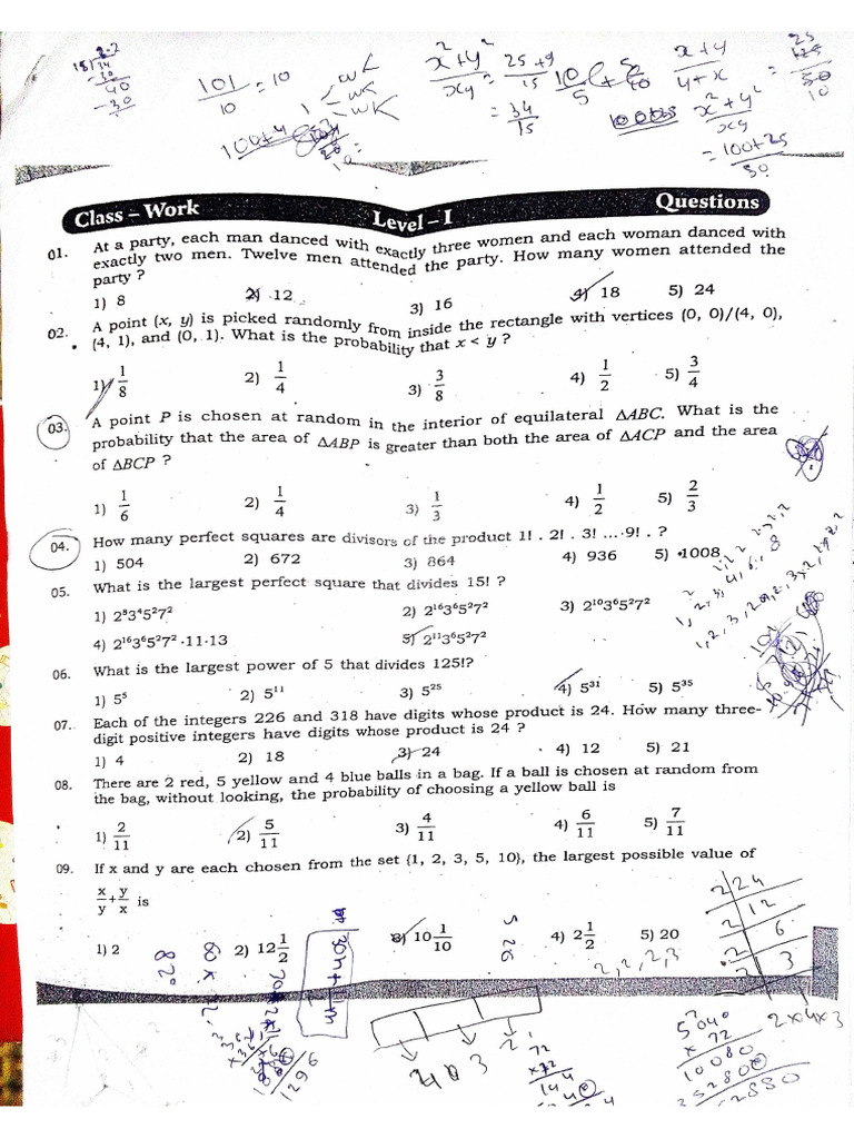 Ioqm Permutation and Combinations Sheet | PDF