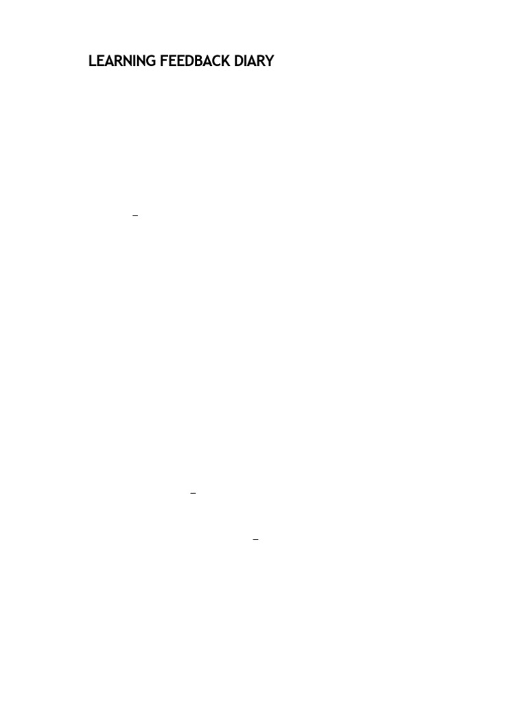 HIS-Learning Feedback Diary 2 | PDF | Health Care | Health System