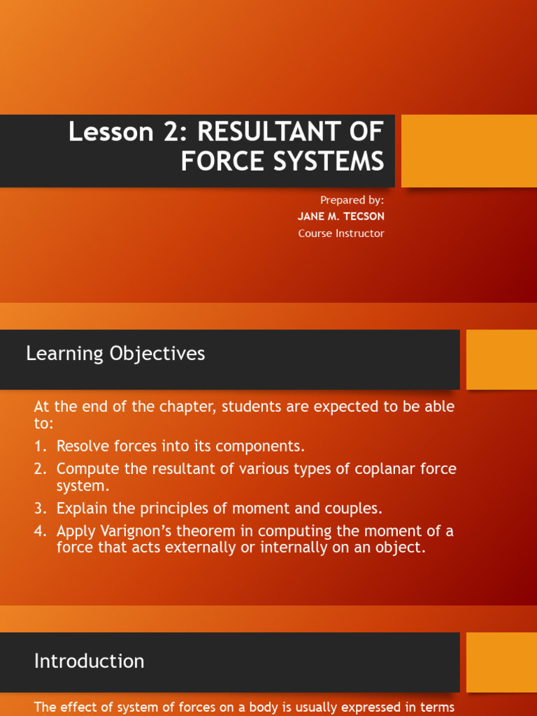 Chapter 2. Resultant of Force Systems | PDF