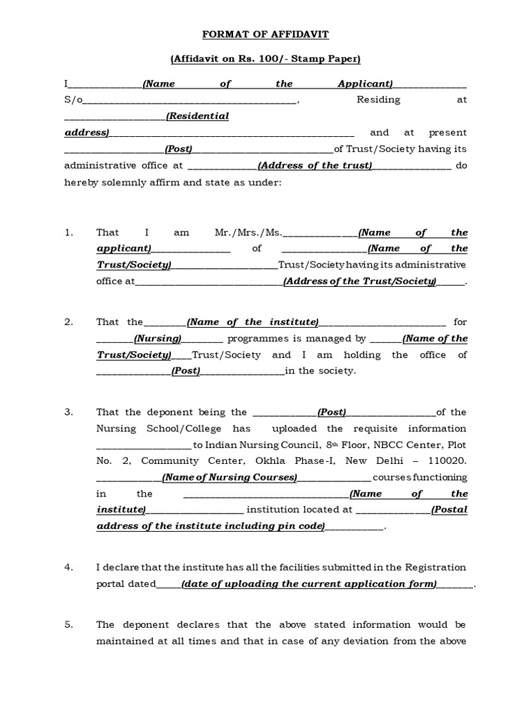 Affidavit Renewal New | PDF