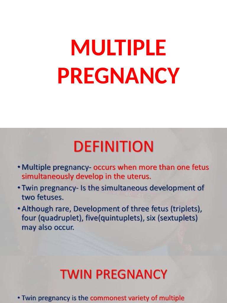 Multiple Pregnancy | PDF