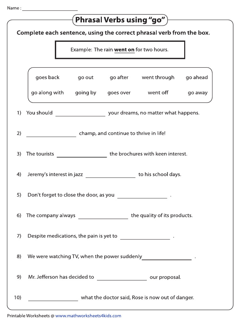Phrasal Verb Go | PDF
