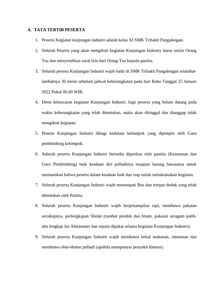 Tata Tertib Peserta | PDF