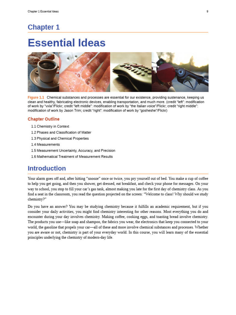 Chemistry Chapter 1 | PDF