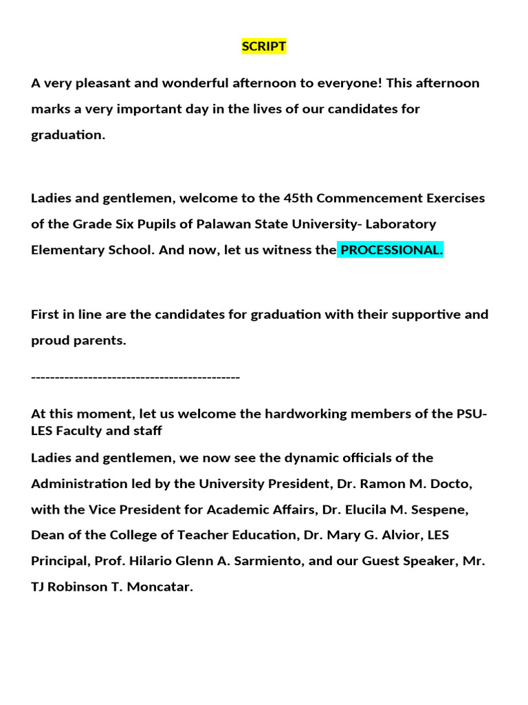 SCRIPT 2022 Graduation | PDF