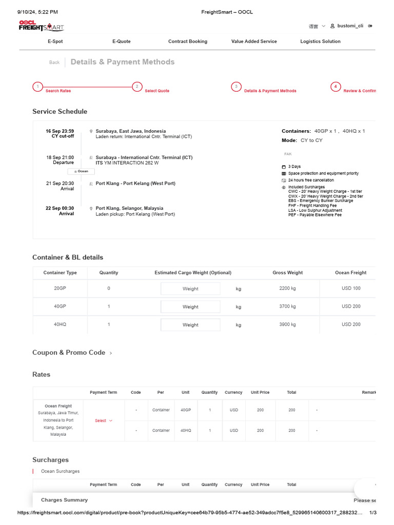 FreightSmart - OOCL MYPKG | PDF