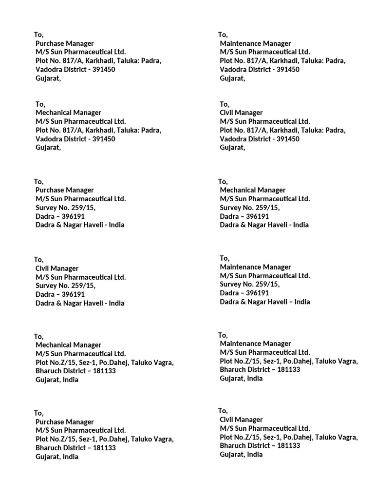 sample address - Copy 2 | PDF