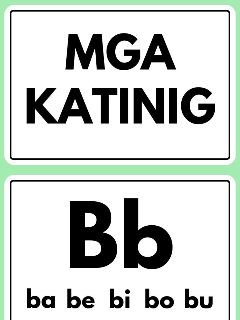 Simple Mga Katinig Flashcard | PDF