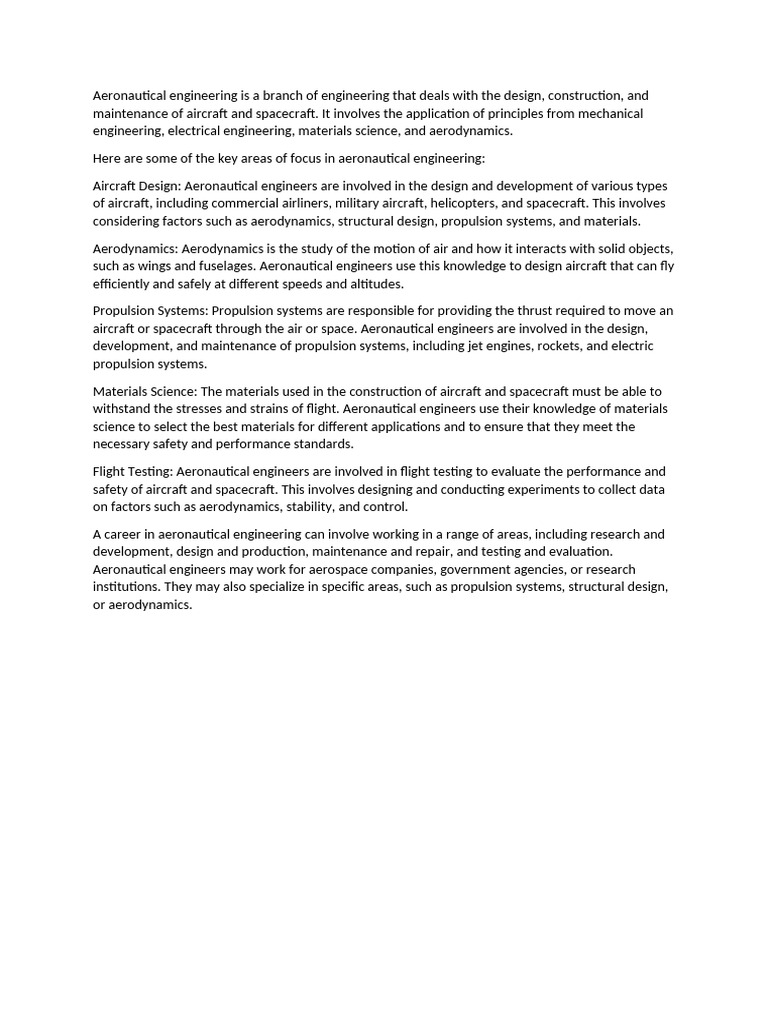 Aeronautical Engineering | PDF