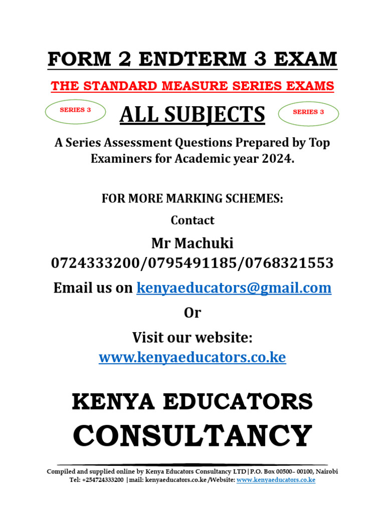 Form 2 Endyear Exams s3 | PDF