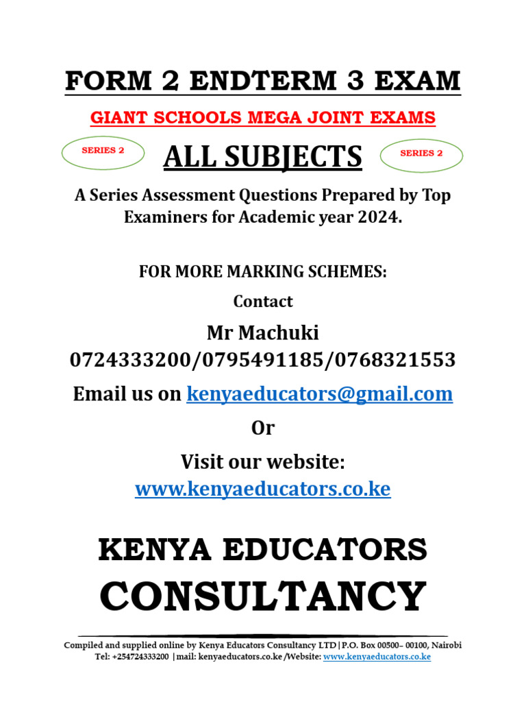 Form 2 Endyear Exams s2 | PDF