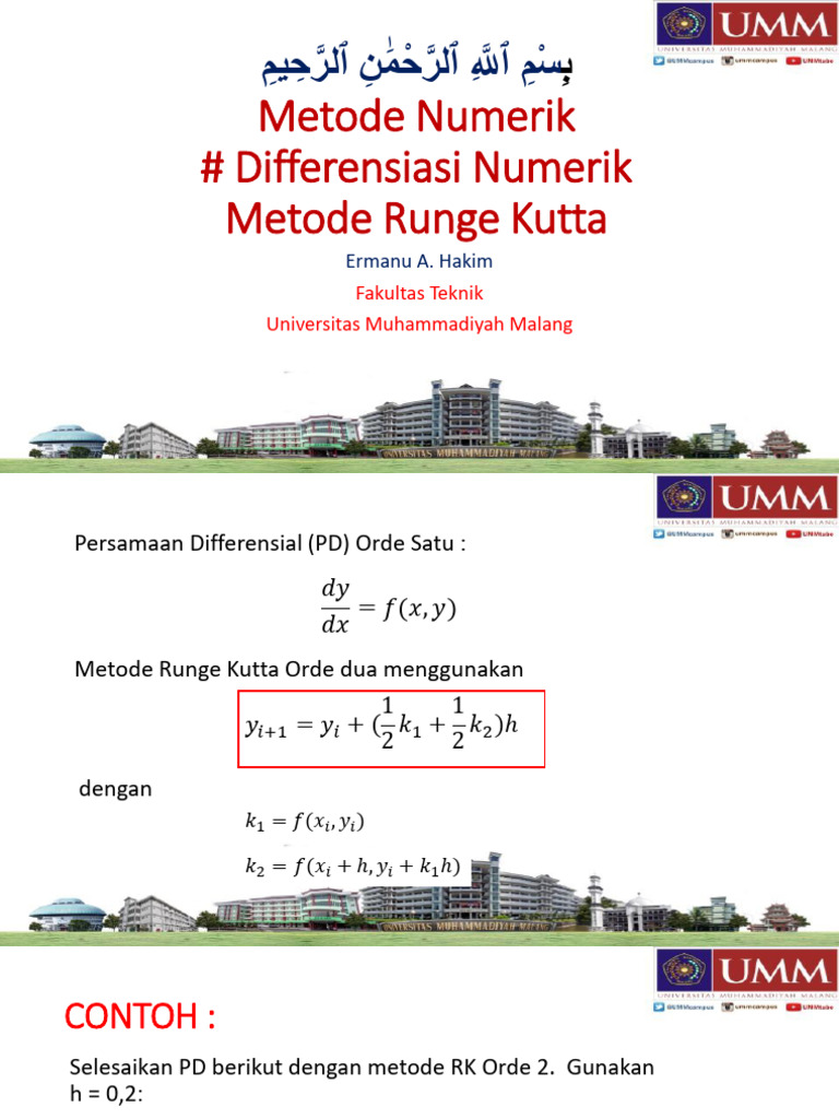 Metode Numerik Diffrensiasi Fungsi Metode Runge Kutta (Revisi) | PDF