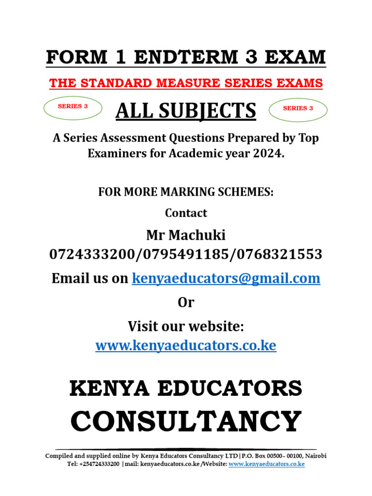Form 1 Endyear Exams s3 | PDF