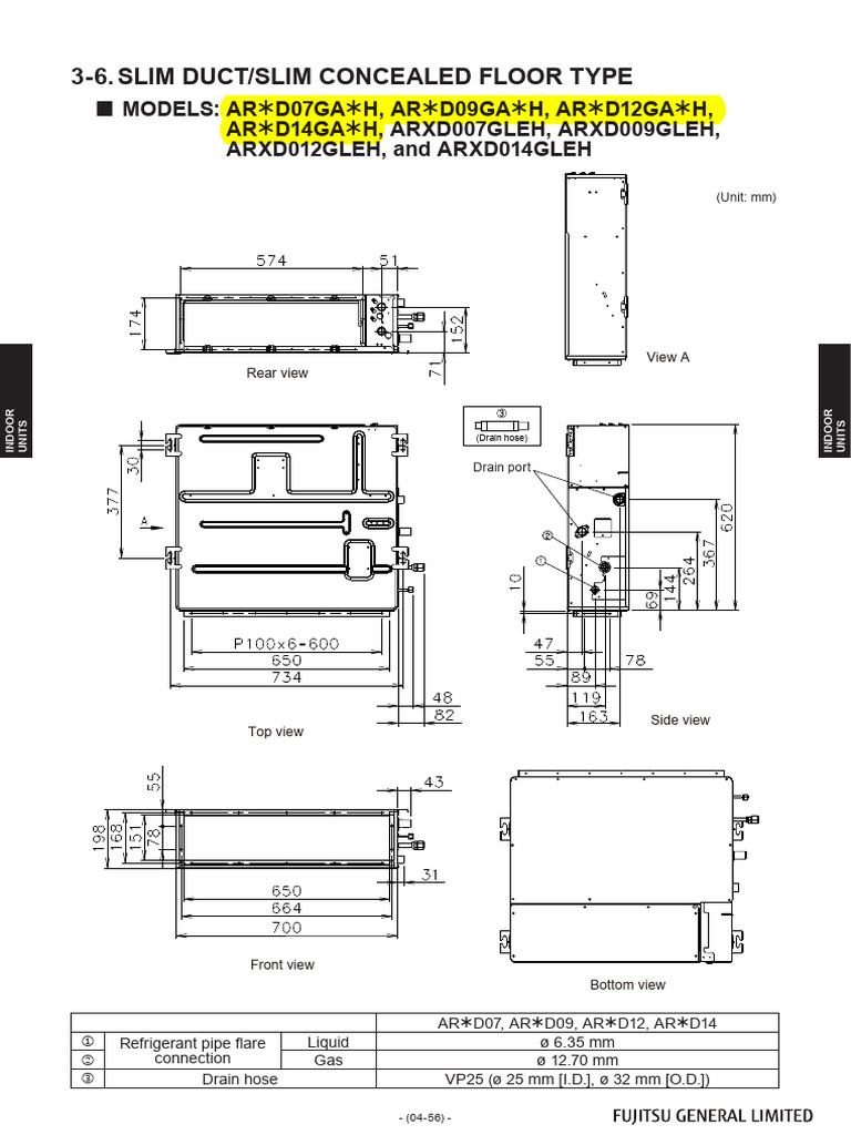VRF Indoor FCU Manufacturer Drawings | PDF