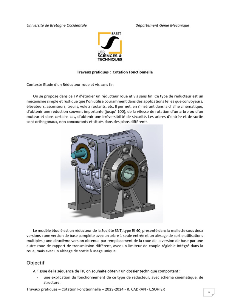TP Cotation Reducteur | PDF