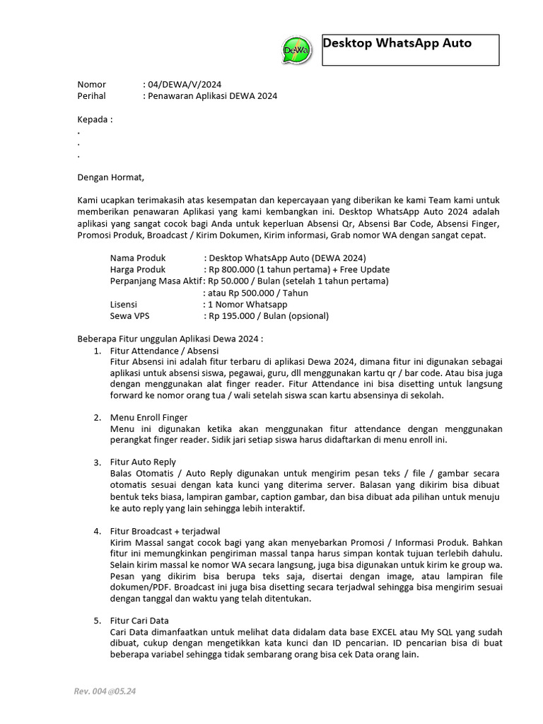 PENAWARAN APP DEWA Rev 4 | PDF