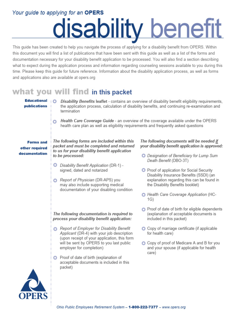 Disability Benefit Opers Pdf