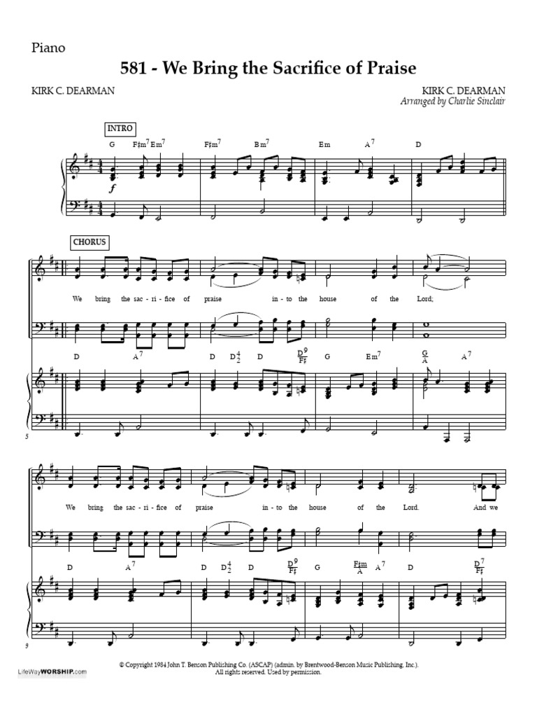 We-Bring-the-Sacrifice-of-Praise_Piano | PDF