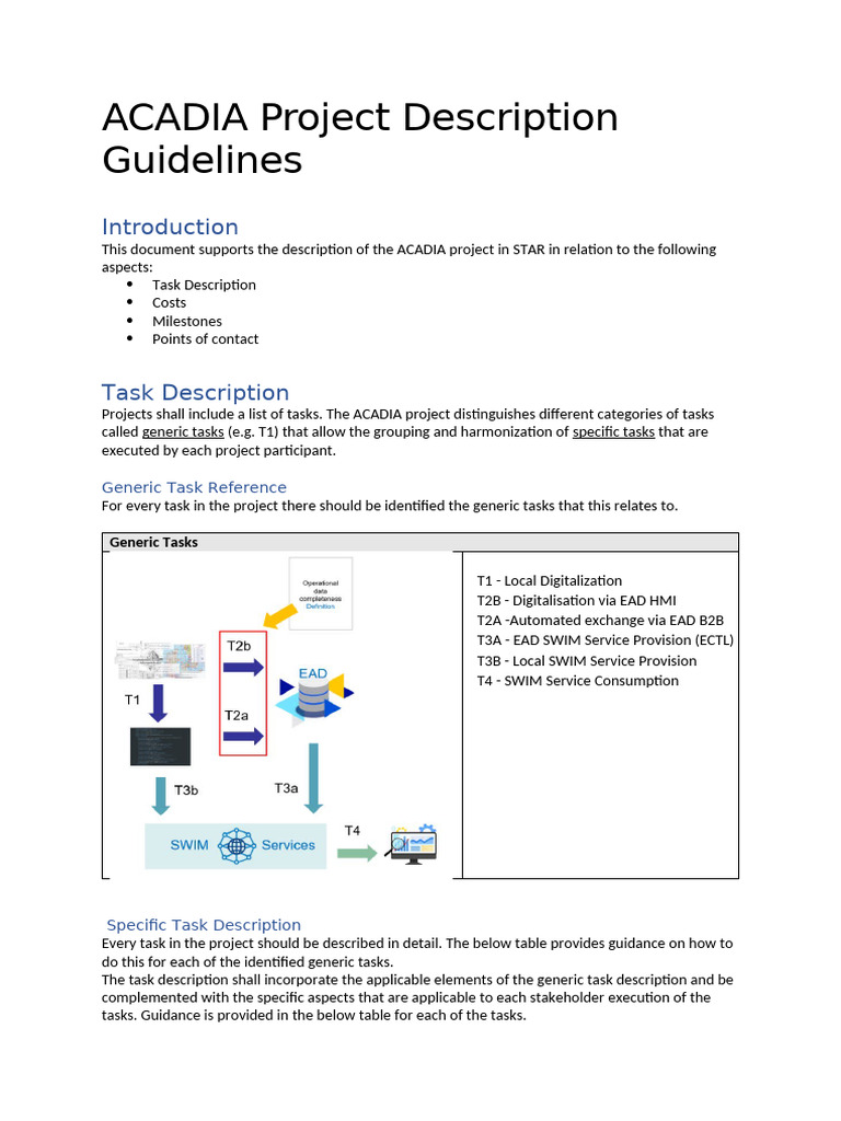 ACADIA Project Description Guidelines | PDF