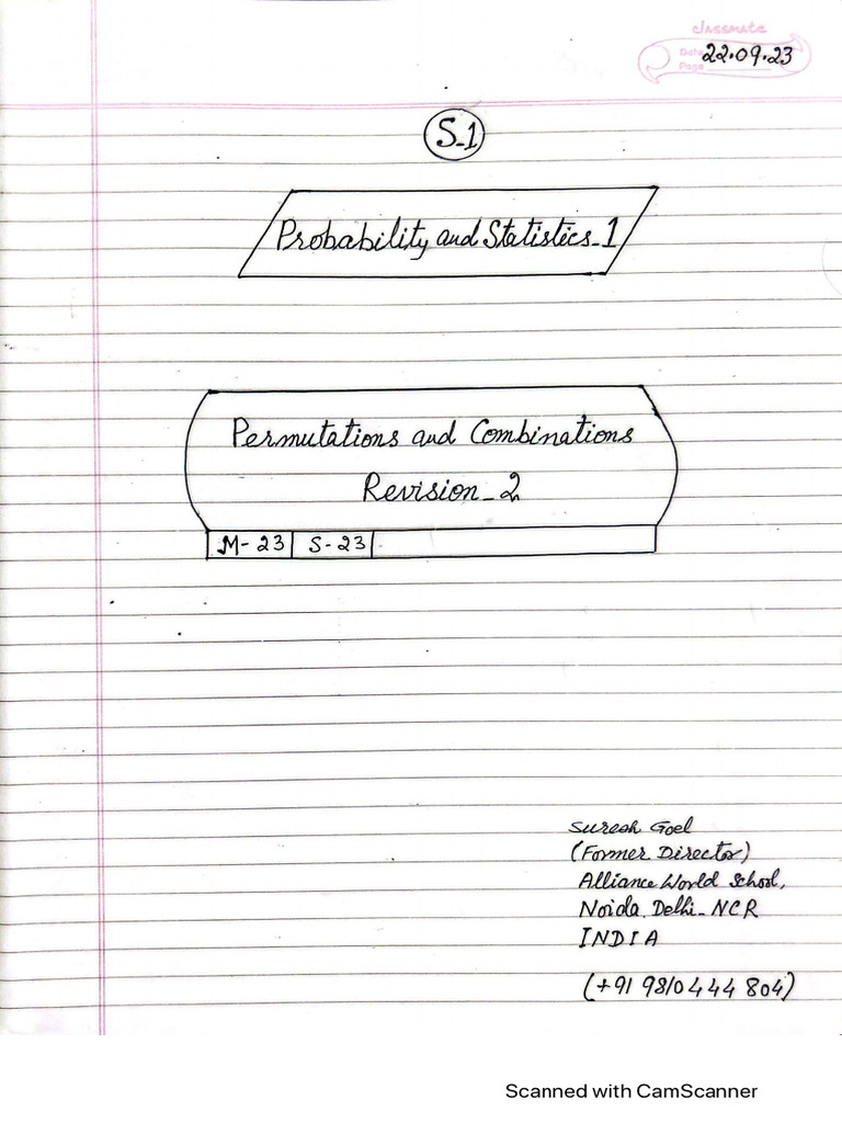S1 - Permutations and Combinations Revision-2 | PDF