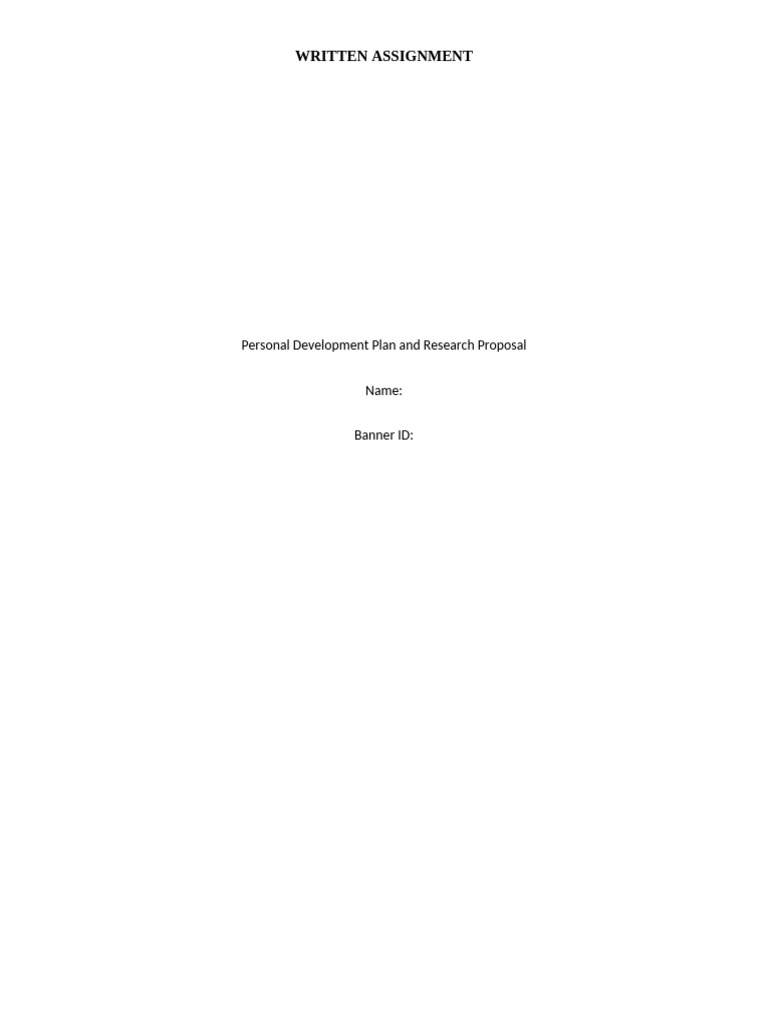 Personal Development Plan & Research Proposal | PDF | Statistics | E ...