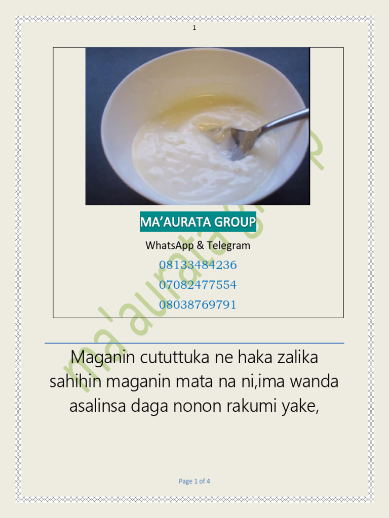 Sirrin Cukui Ajikin Mace-1 | PDF