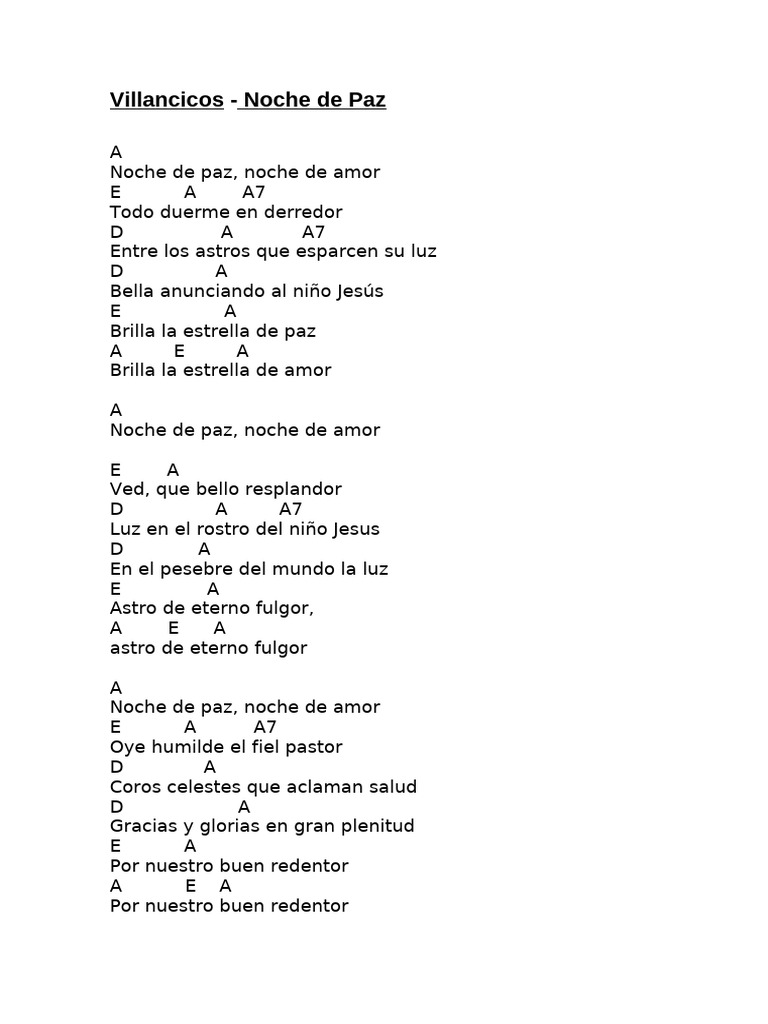 Villancicos - Noche de Paz | PDF