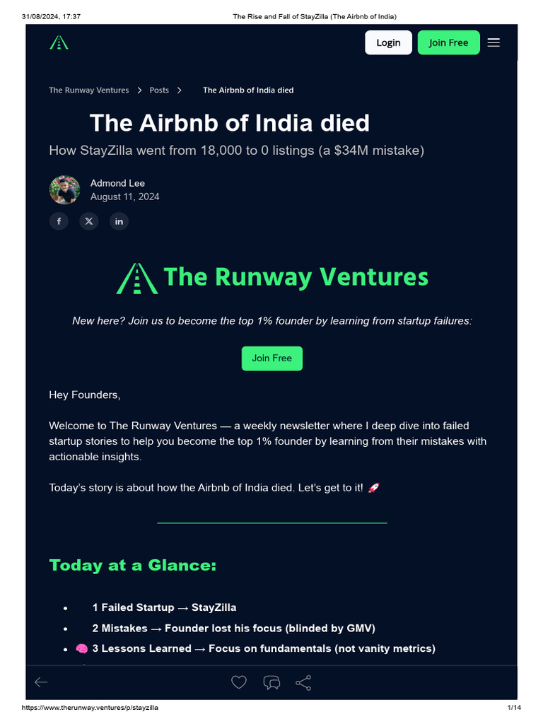 The Rise and Fall of StayZilla | PDF