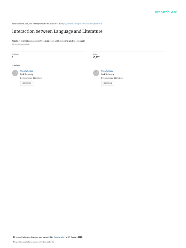 Interaction Between Language and Literature | PDF | Poetry | Language ...