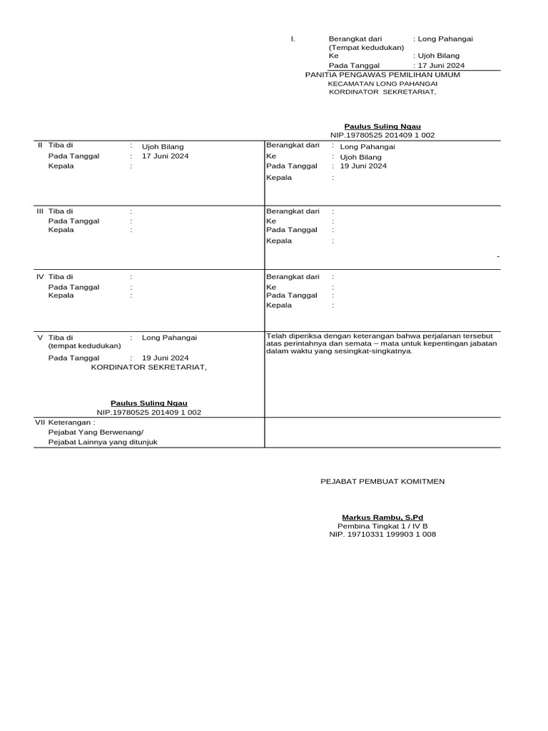 SPD Dan Visum Panwascam Lopa | PDF