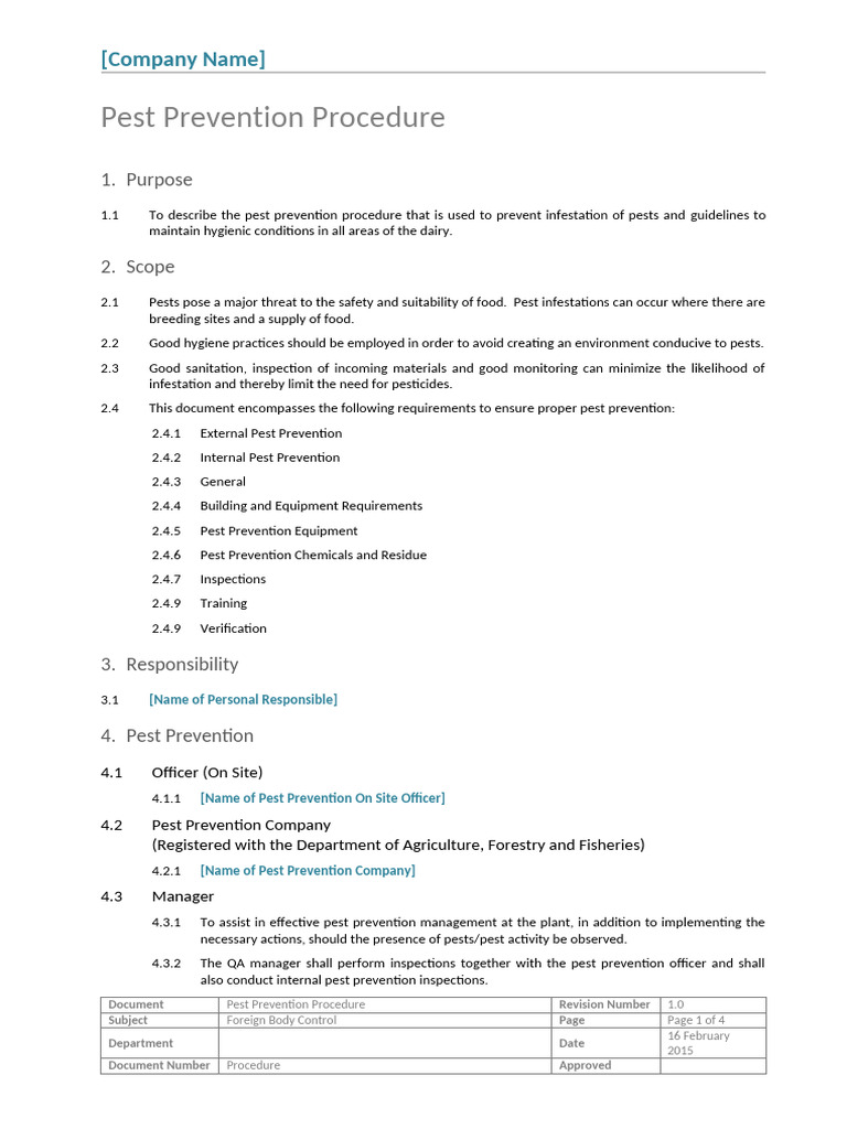 pc12 - Pest Control SOP | PDF