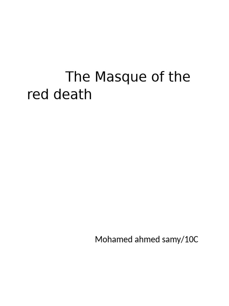 The Masque of The RED DEATH | PDF