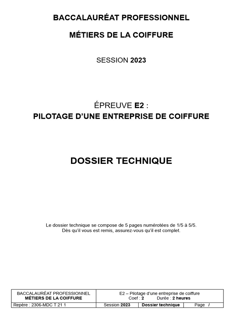 E2 - Dossier Technique | PDF