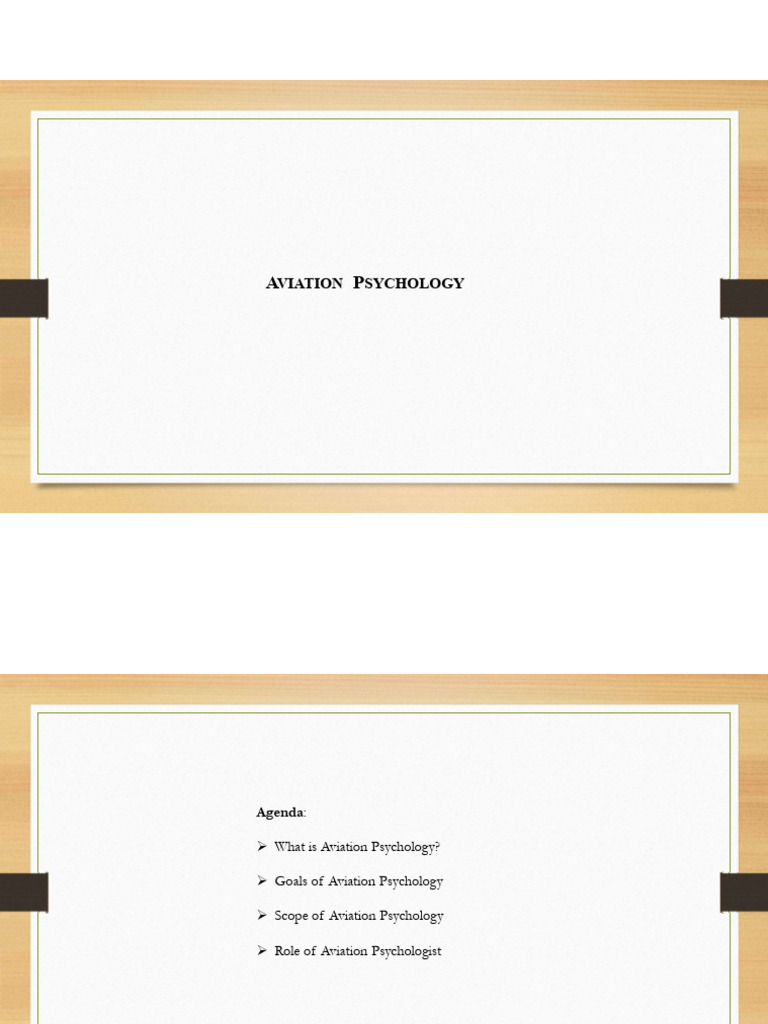 Aviation Psychology Unit 1 | PDF