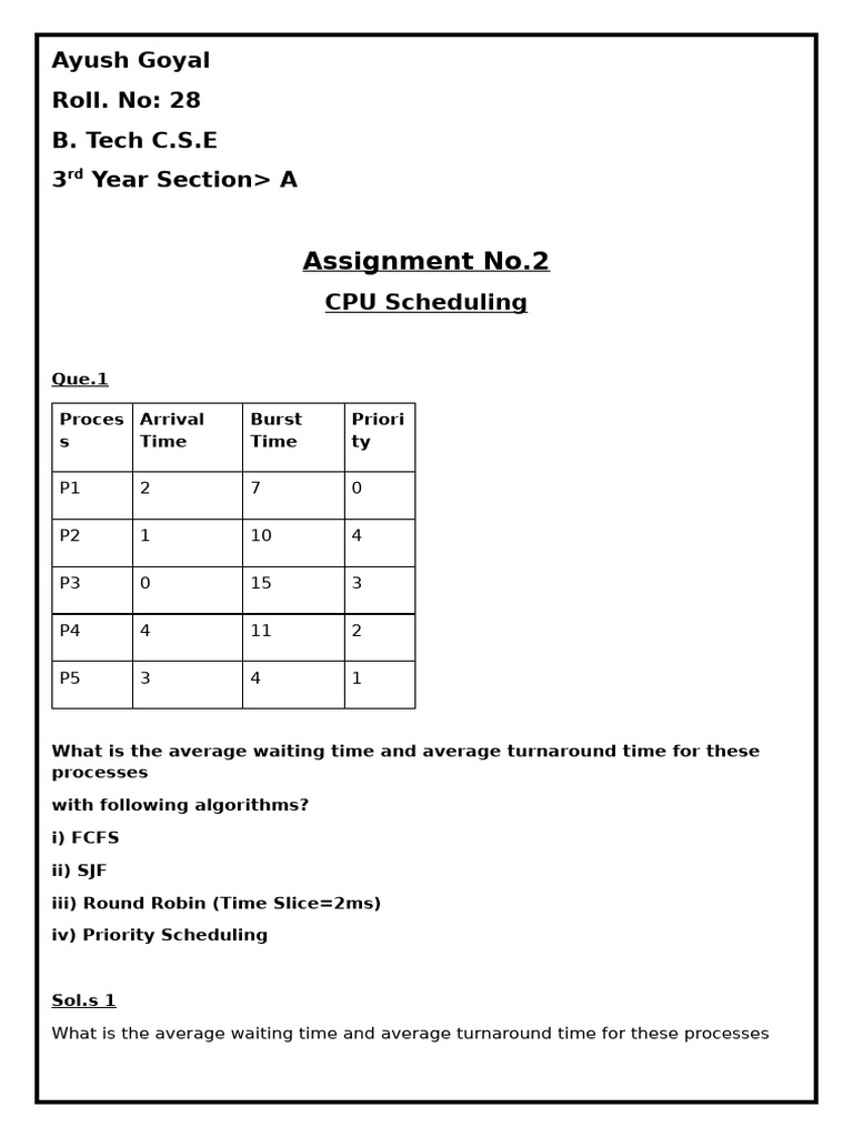 OS.Assignment 2 | PDF