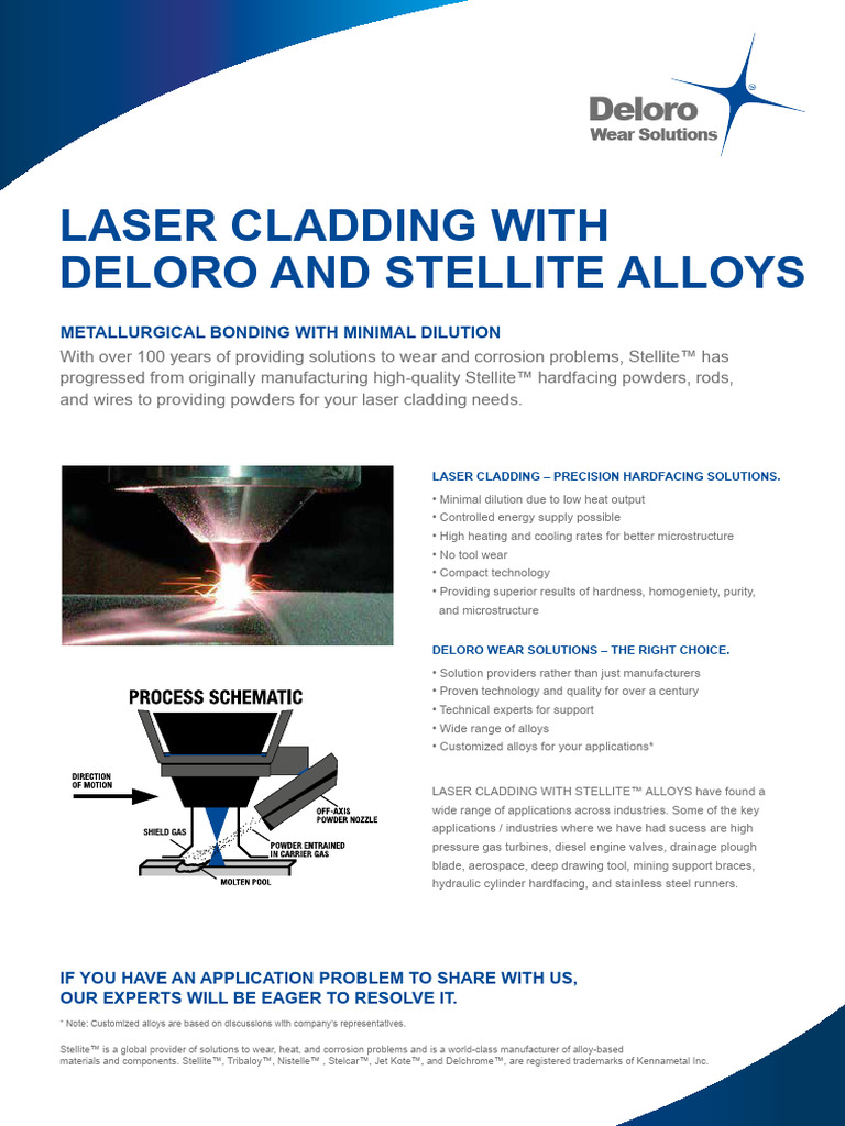 Laser Cladding With Deloro and Stellite Alloys Eng | PDF