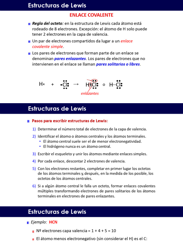Estructuras de Lewis - Carga Formal - Resonancia | PDF