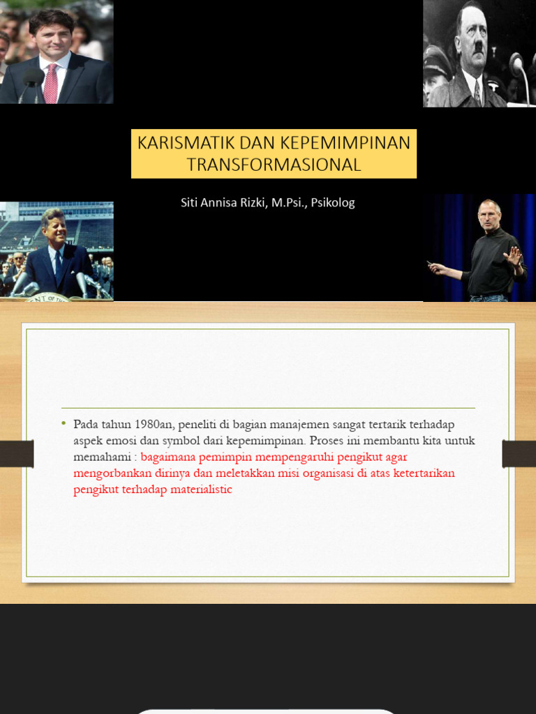 KEPEMIMPIMPINAN - PERT X - Karismatik Dan Kepemimpinan Transformasional | PDF