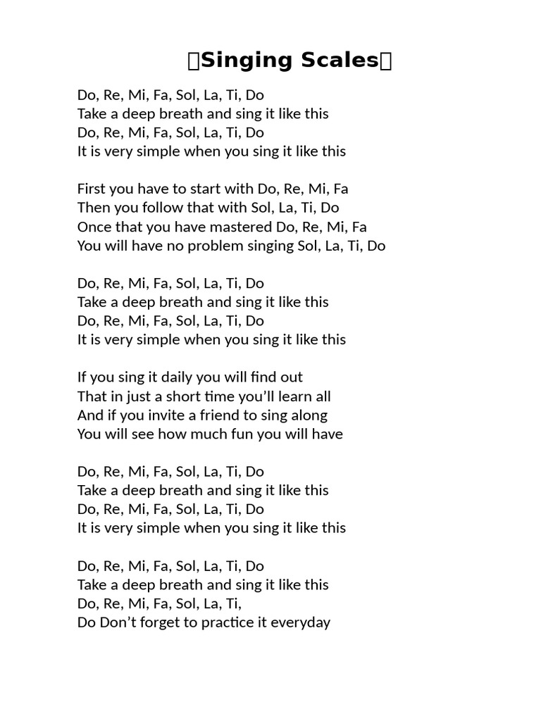 ?singing Scales? | PDF